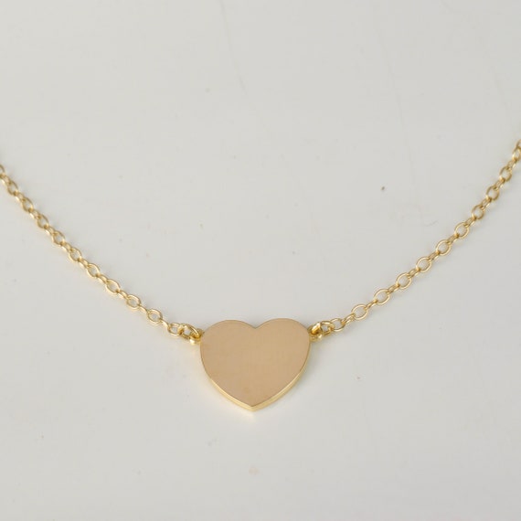 Etsy gold heart necklace store