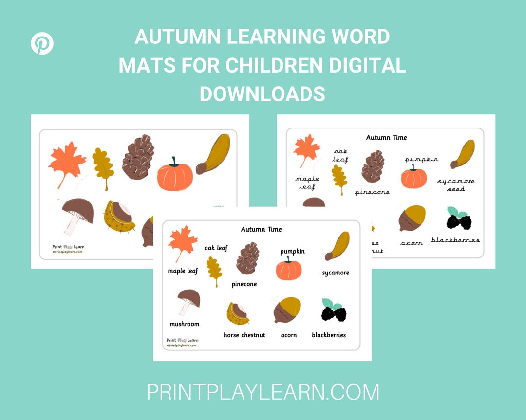 Autumn Illustrated Learning Word Mat School Kindergarten PDF Download ...