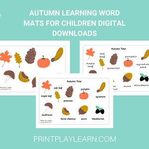 Autumn Illustrated Learning Word Mat School Kindergarten PDF Download ...