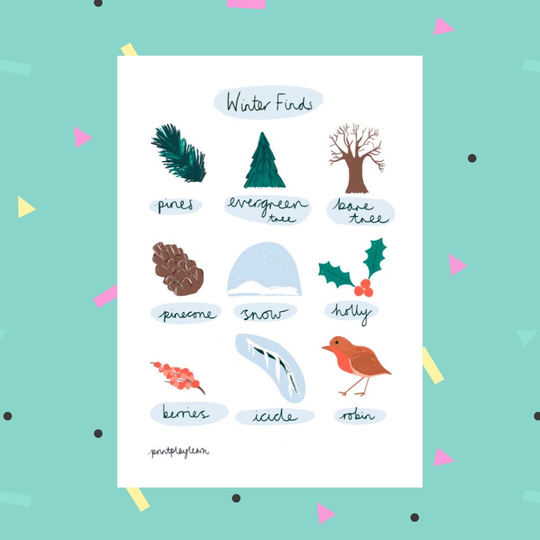 Winter Finds Poster for Children Home Education School Kindergarten PDF ...