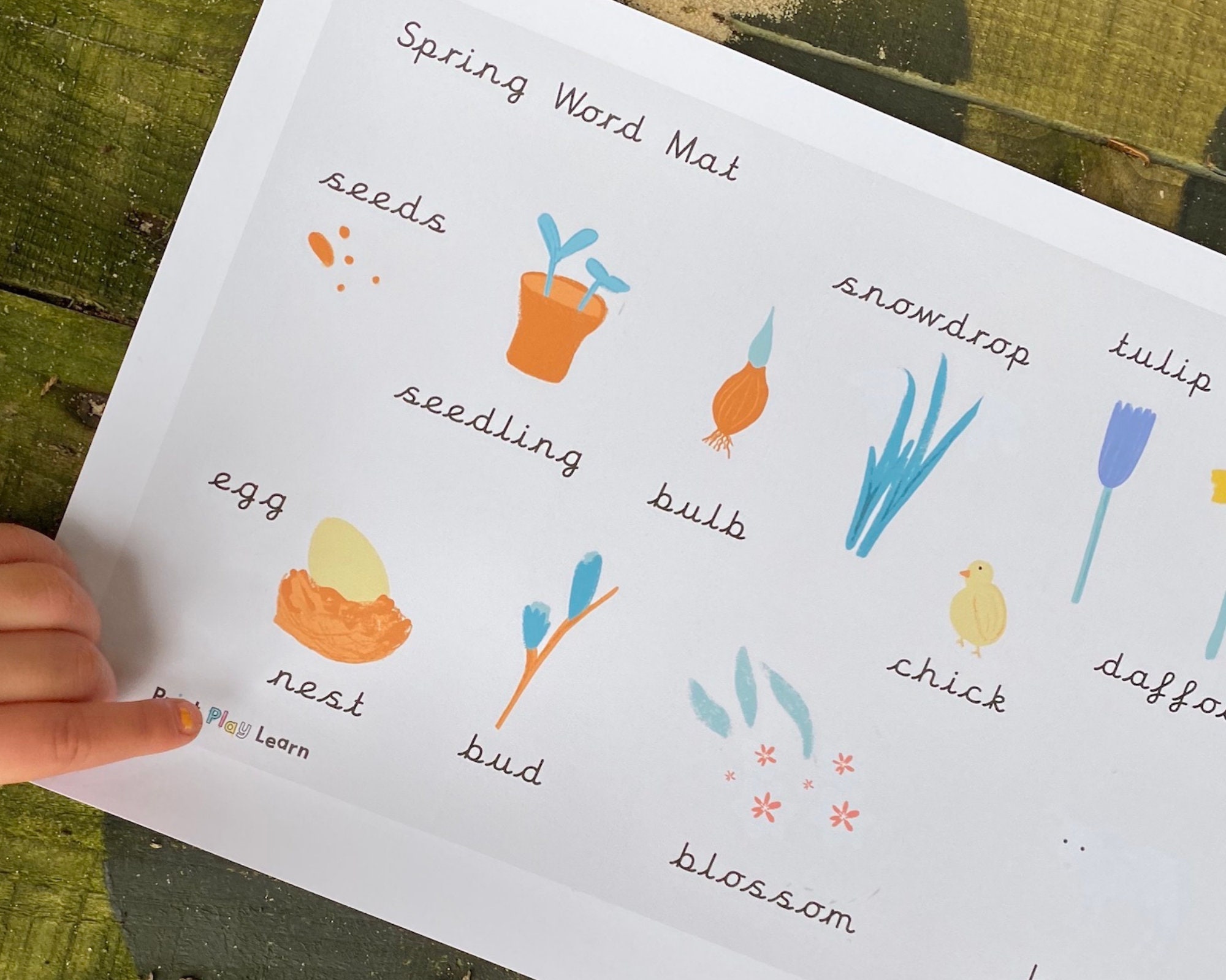 Spring Word Mat for Kids Home Education School Kindergarten PDF ...