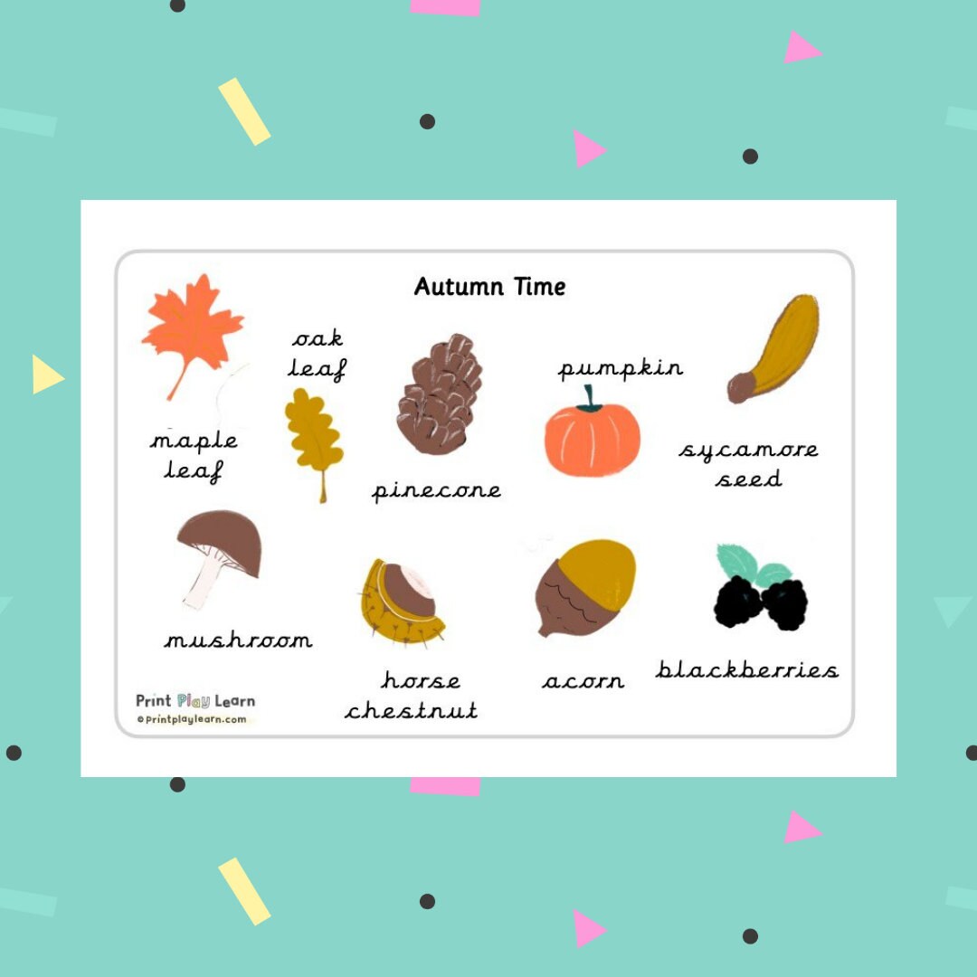 Autumn Illustrated Learning Word Mat School Kindergarten PDF Download ...