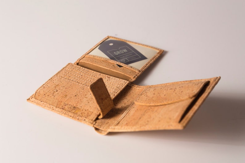 Mens Wallet Cork wallet Vegan Leather Vegan wallet Vegan | Etsy