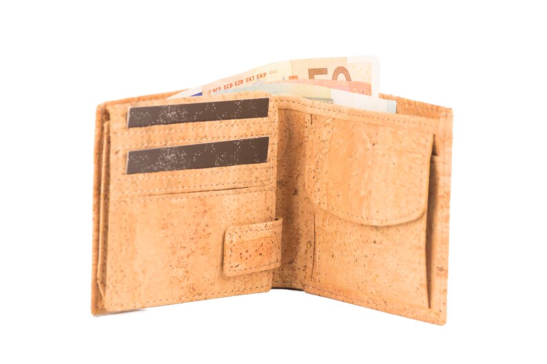 Mens Wallet Cork wallet Vegan Leather Vegan wallet Vegan | Etsy