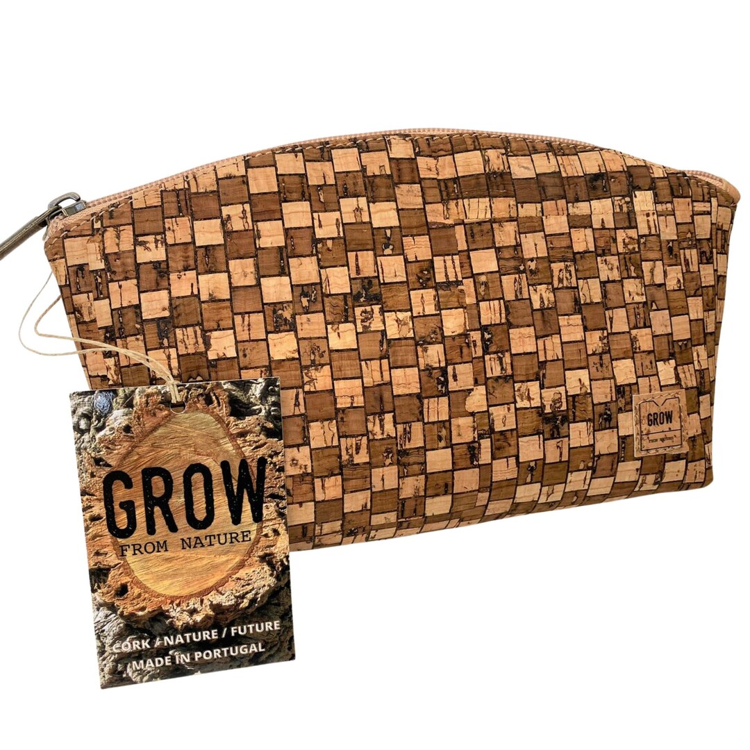 Eco-friendly Cork Sponge Bag - Vegan Makeup Bag, Lightweight ...