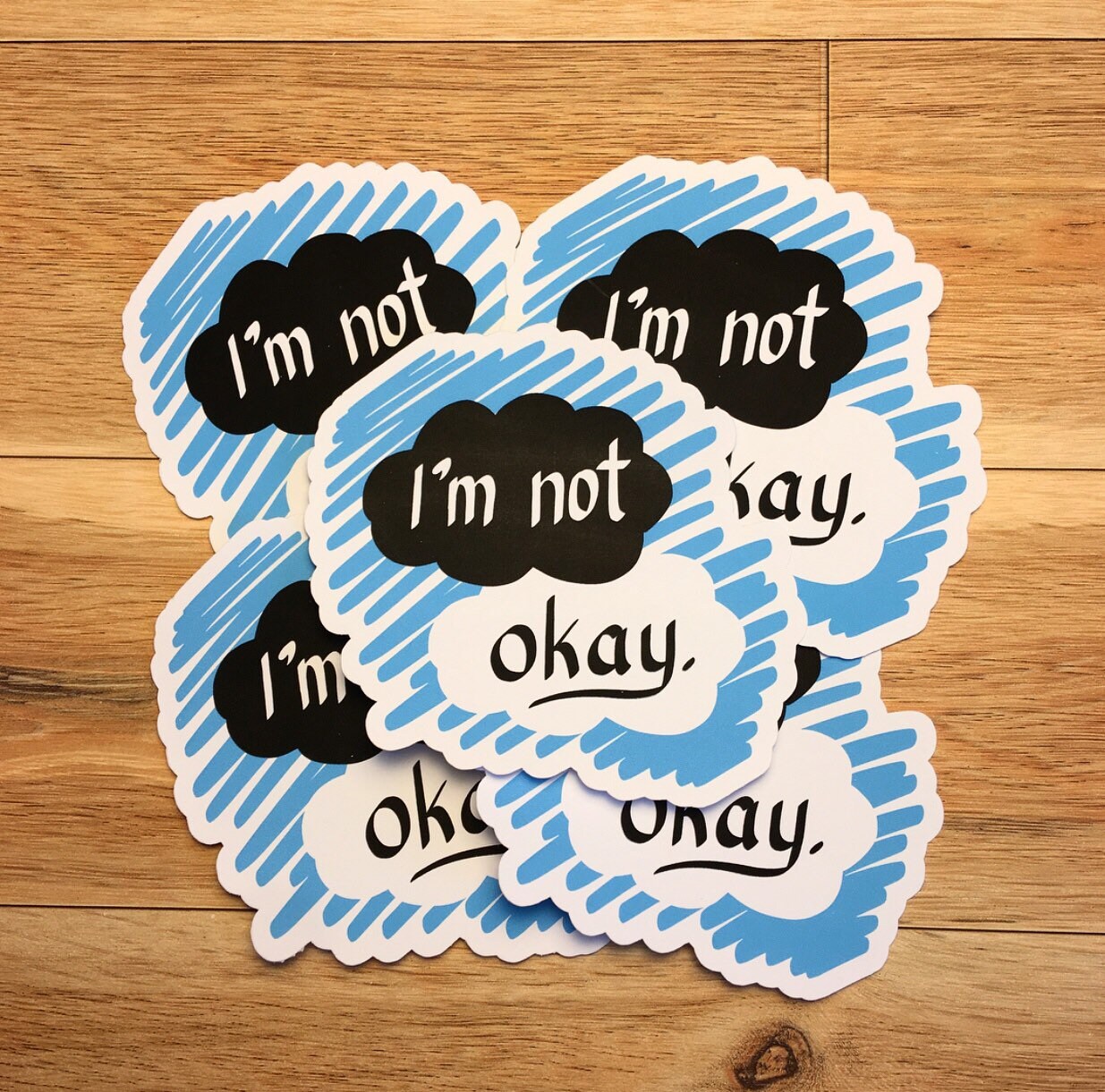 I'm not okay vinyl sticker decorative sticker deco cute | Etsy