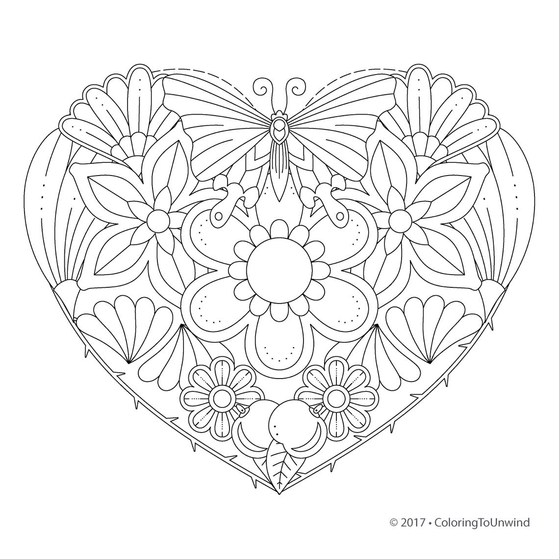 Butterfly Nectar Coloring Page - Instant Digital Download - Etsy