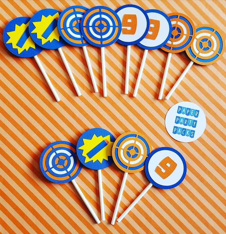 Set of 12 Target Themed Cupcake Toppers - Etsy