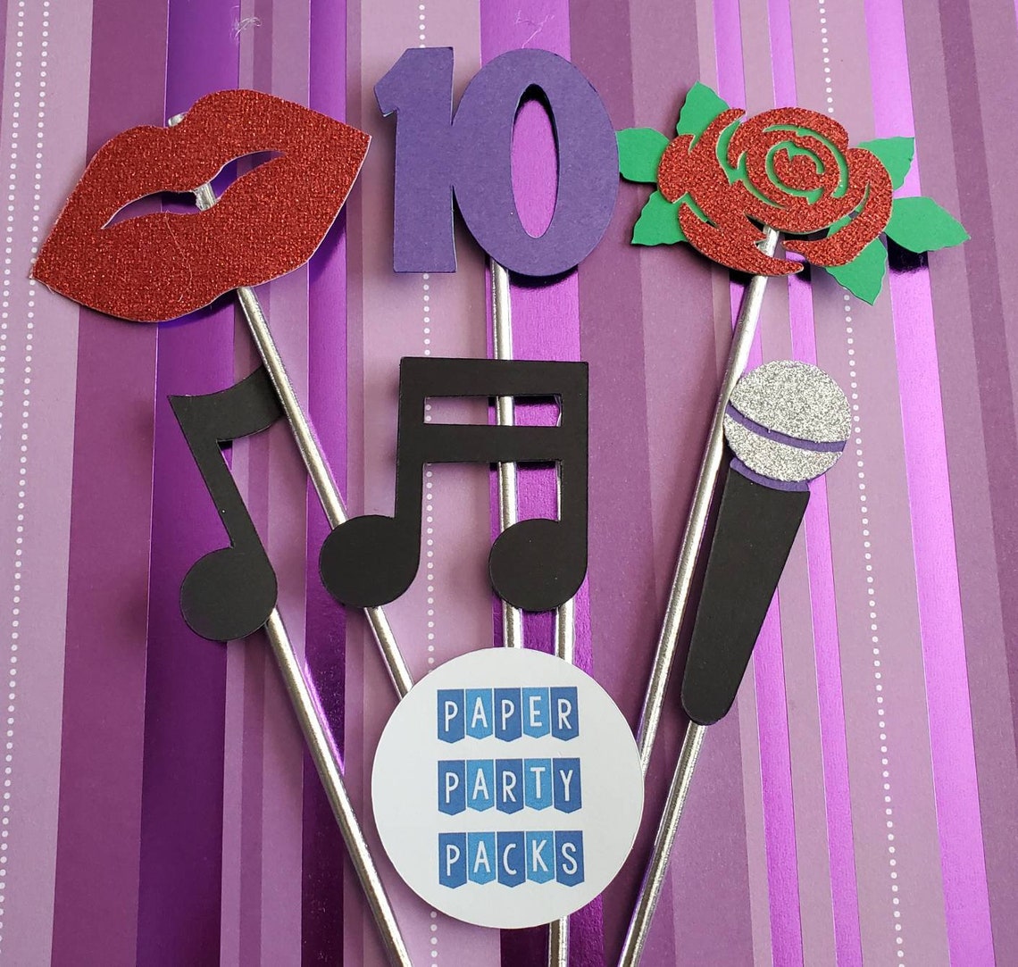 Set of 12 Music Singer Themed Cupcake Toppers - Etsy