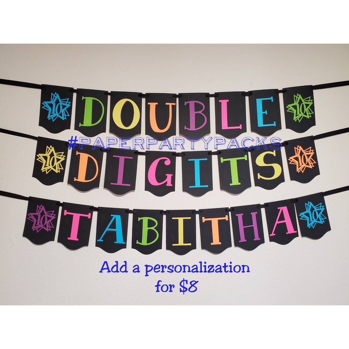 Double Digits Birthday Banner Peace Out Single Digits | Etsy