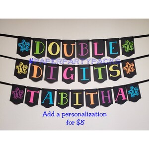 Double Digits Birthday Banner Peace Out Single Digits - Etsy