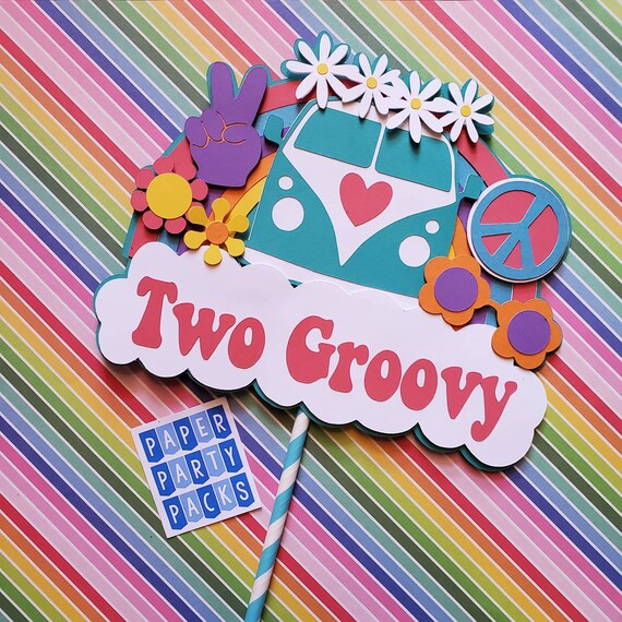 Two Groovy Cake Topper by PaperPartyPacks | Catch My Party
