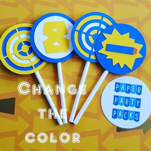 Set of 12 Target Themed Cupcake Toppers - Etsy