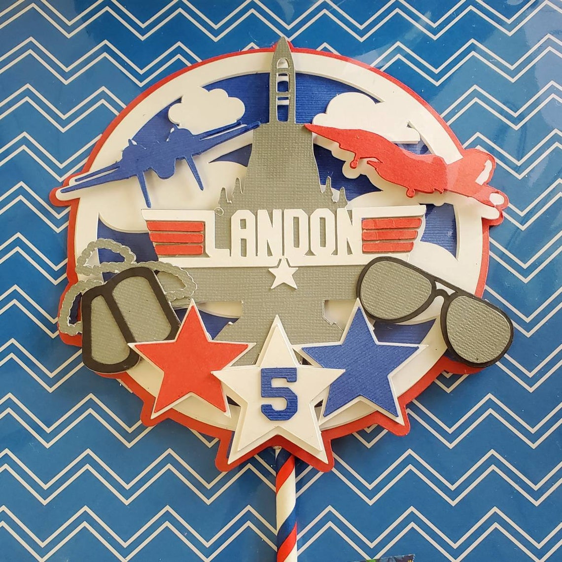 Round Fighter Jet Cake Topper - Etsy