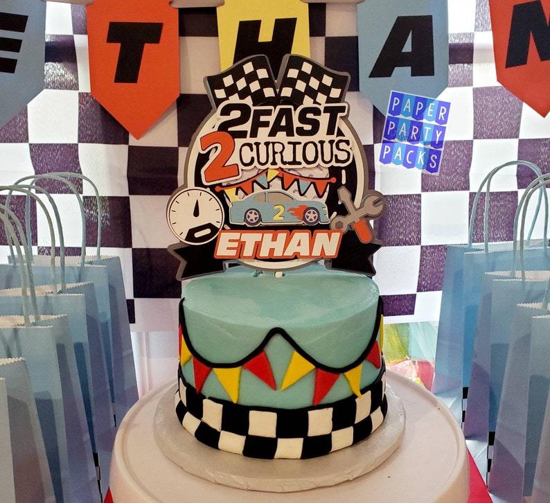 Two Fast 2 Curious Cake Topper - Etsy