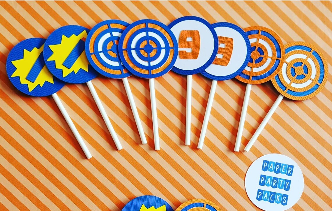 Set of 12 Target Themed Cupcake Toppers - Etsy