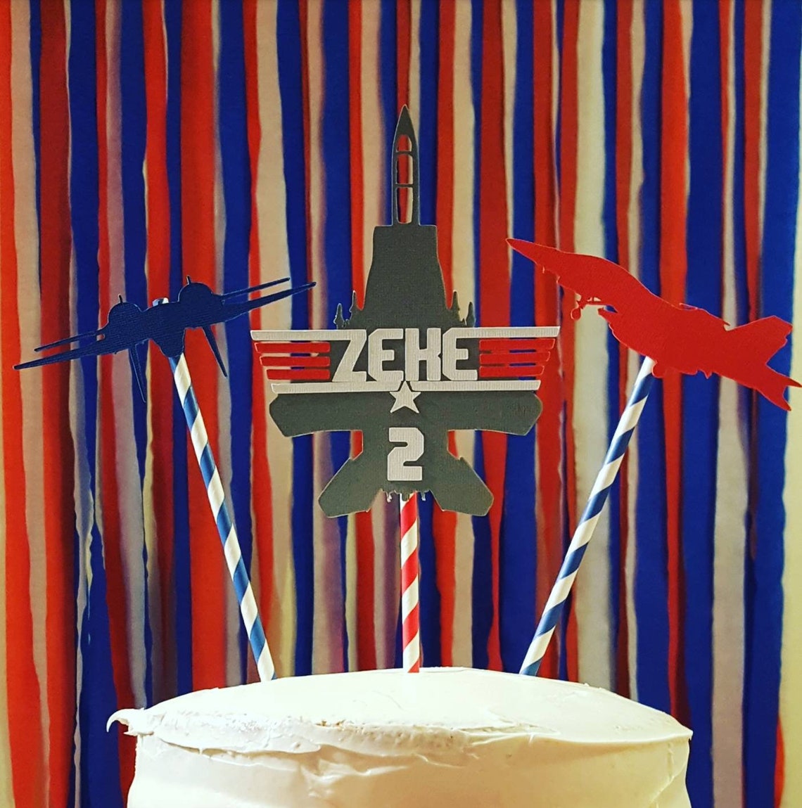 Fighter Jet Cake Topper Set - Etsy