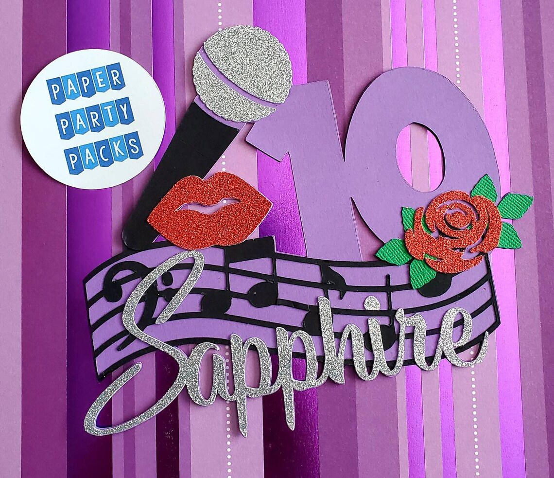 Music Singer Party Cake Topper | Etsy