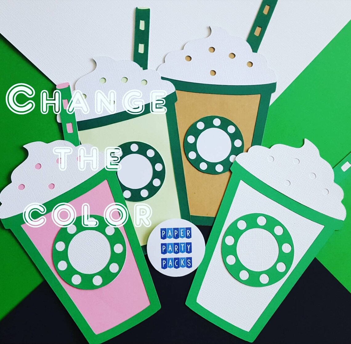 Set of 12 Coffee House Photo Props Frappy Birthday Decor - Etsy