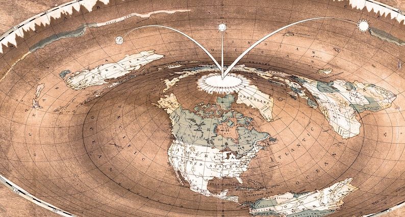Flat Earth Maps. 1893 Square and Stationary Earth and 1892 Gleason's ...
