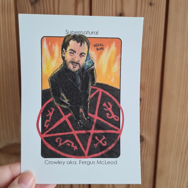 Supernatural Crowley Art - Etsy UK
