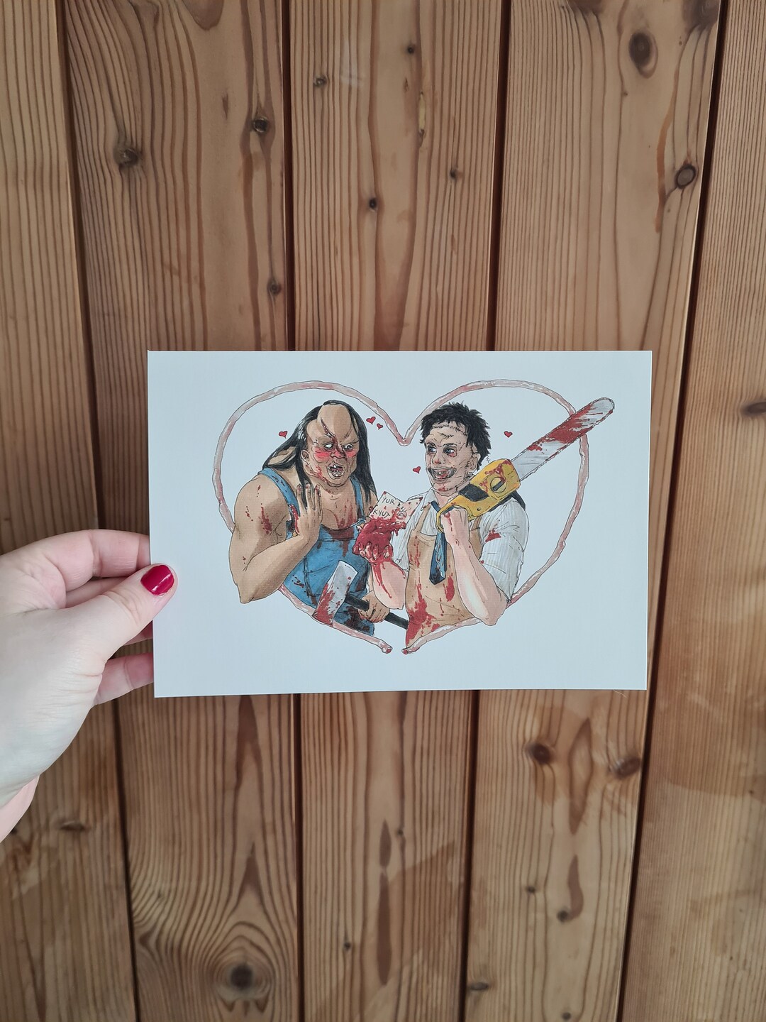 Bloody Valentines - Victor and Leatherface Greeting Card - Etsy