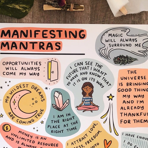 Manifesting Mantras Poster 16x20 Manifesting Art Manifest - Etsy