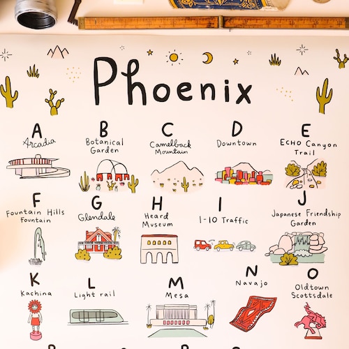 Phoenix Alphabet Poster 16x20 Kid's Room Baby Nursery - Etsy