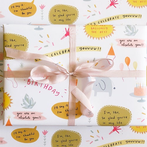 Happy Birthday Pattern Wrapping Paper Sheets Each Sheet - Etsy