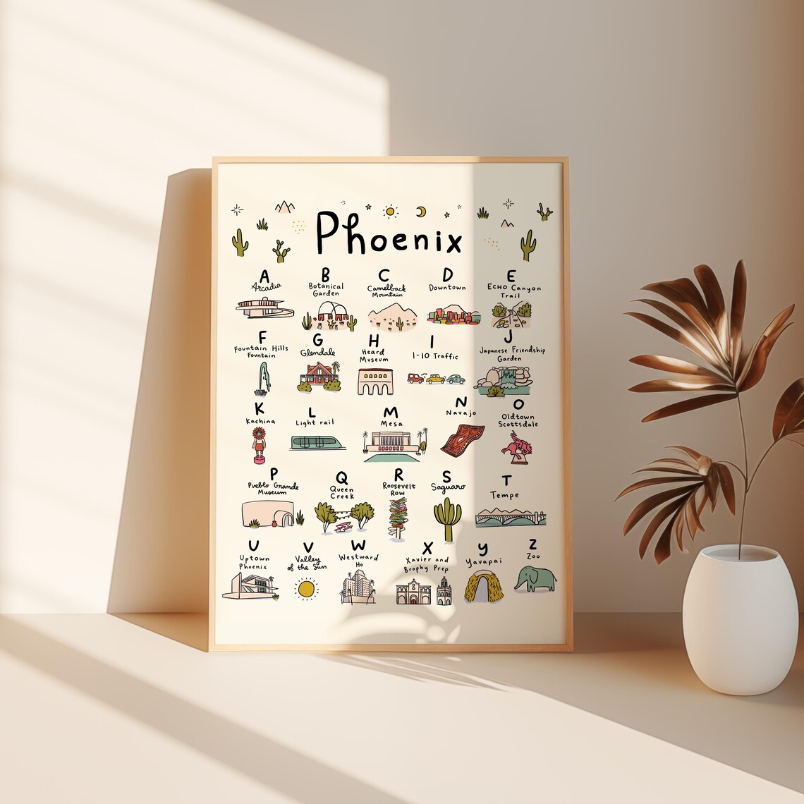 Phoenix Alphabet Art Print Poster - Kid's Room Baby Phoenix Nursery ...