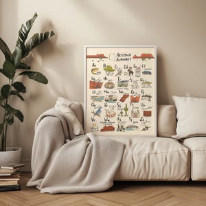 Arizona Alphabet Art Print Poster - Arizona Art, Arizona Map, Arizona ...