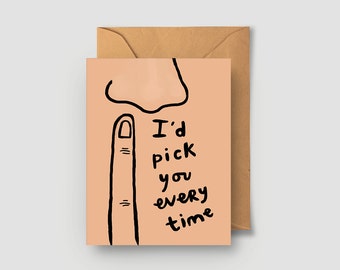 Picking Nose Card - Etsy