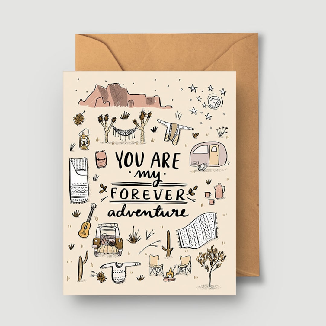Forever Adventure Greeting Card - A2 4.25"x5.5" - Love Greeting Card ...