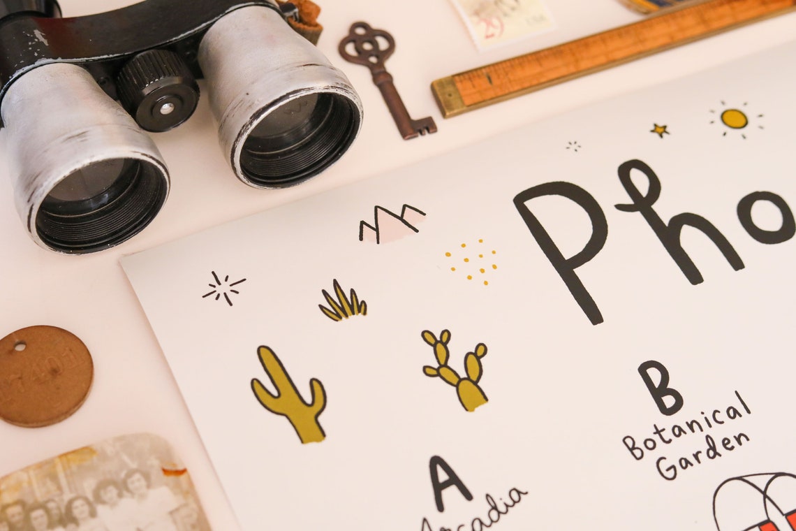 Phoenix Alphabet Poster 16x20 Kid's Room Baby Nursery - Etsy