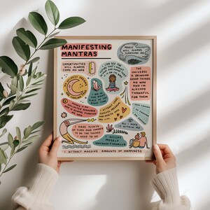 Manifesting Mantras Art Print - Manifest Art Artwork Wall Decor Zen Den ...