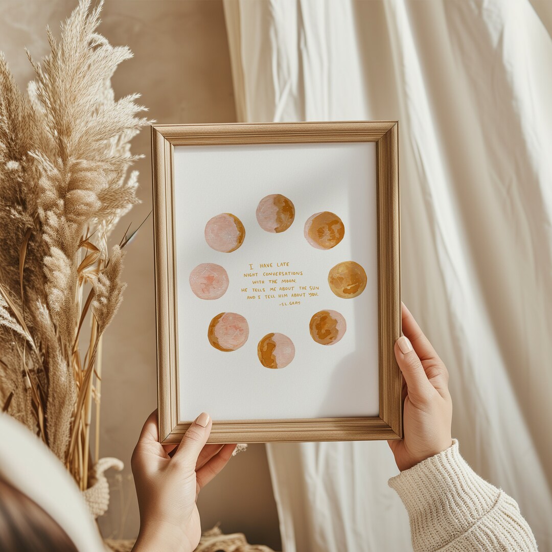 I Have Moon Quote Art Print - Moon Phase Art Print Poetry Art Moon Wall ...