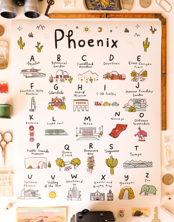 Phoenix Alphabet Poster 16x20 Kid's Room Baby Nursery - Etsy