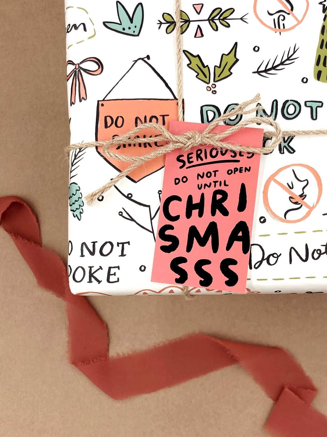 Do Not Open Until Christmas Gift Tags - Set of 10 (2"x3.5") - Funny ...