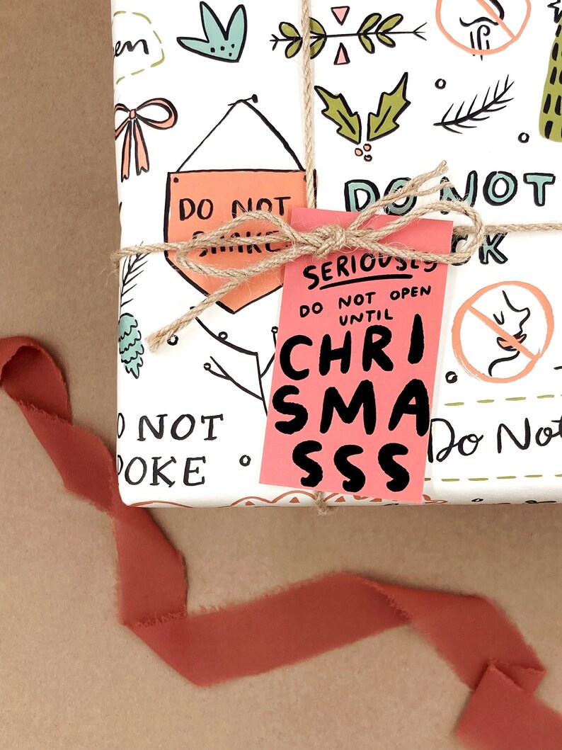 Do Not Open Until Christmas Gift Tags - Set of 10 (2"x3.5") - Funny ...