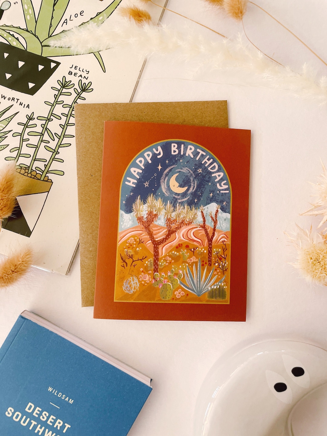 Desert Happy Birthday Greeting Card - A2 4.25"x5.5" - Joshua Tree Card ...