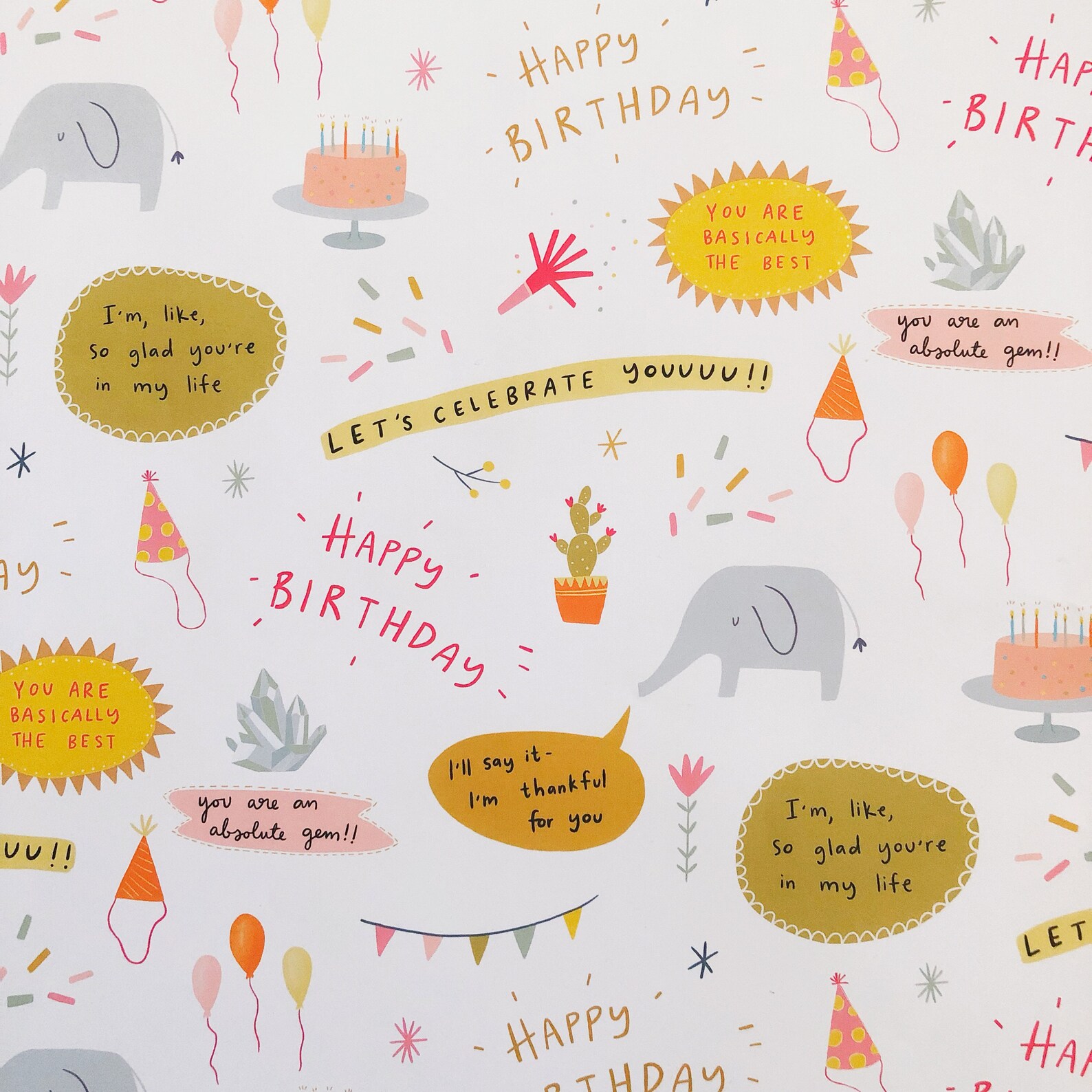 Happy Birthday Pattern Wrapping Paper Sheets Each Sheet - Etsy