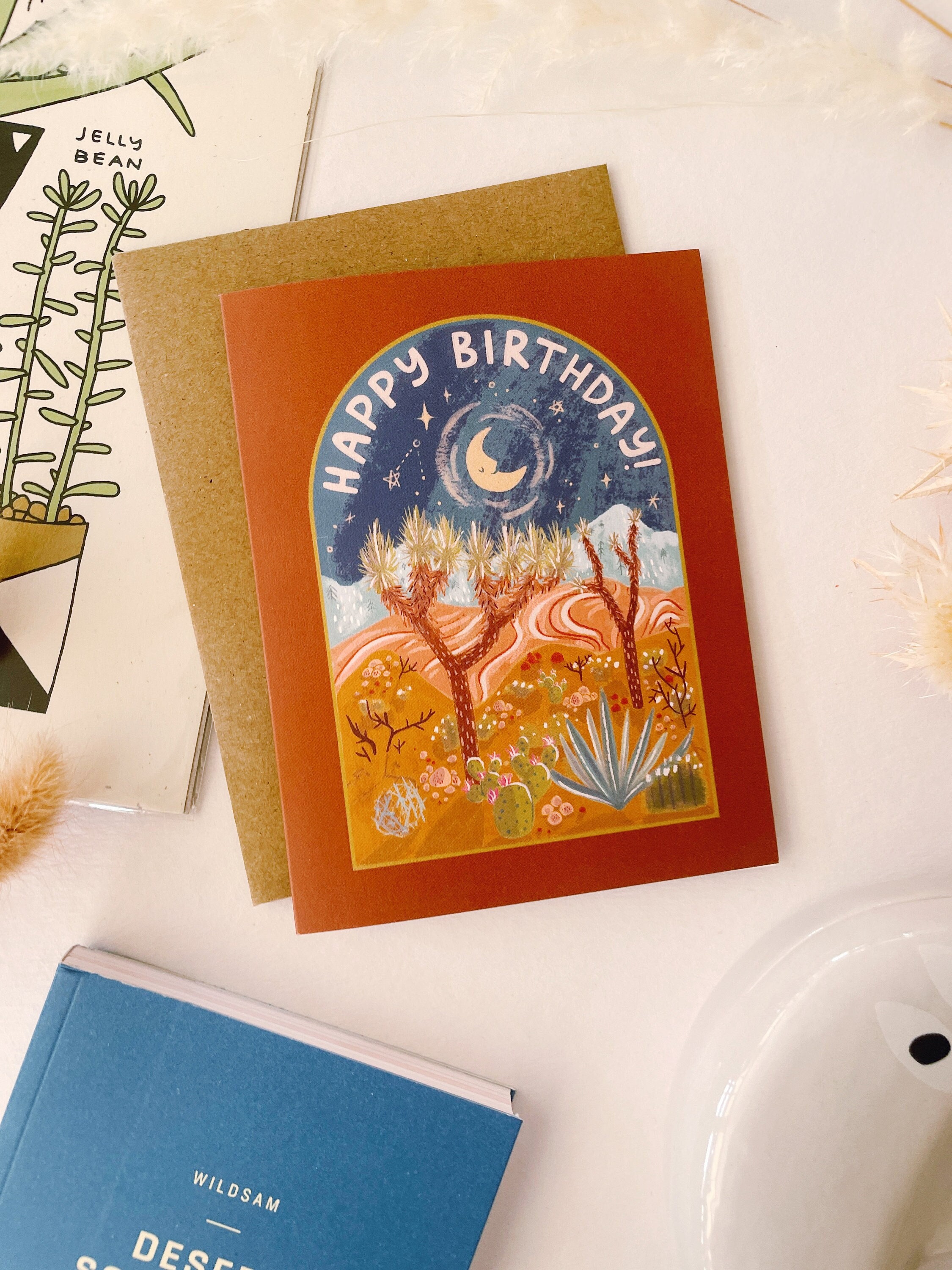 Desert Happy Birthday Greeting Card - A2 4.25"x5.5" - Joshua Tree Card ...