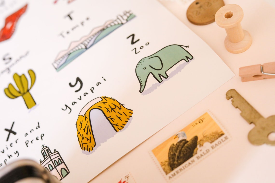 Phoenix Alphabet Poster 16x20 Kid's Room Baby Nursery - Etsy