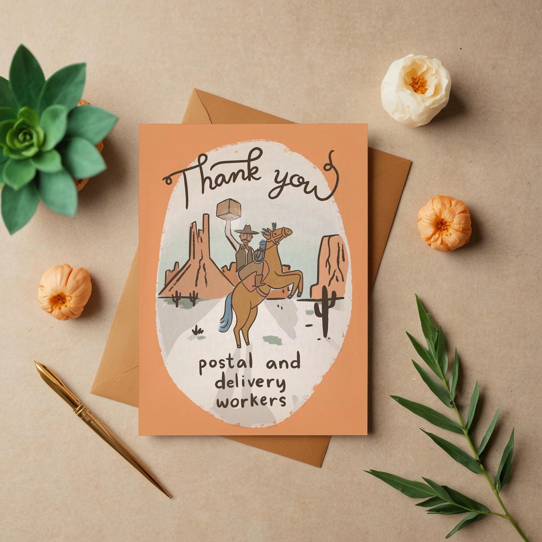Thank You Postal Workers Greeting Card - A2 4.25"x5.5" - Courier Card ...