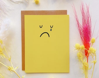 Sad Greeting Card - Etsy