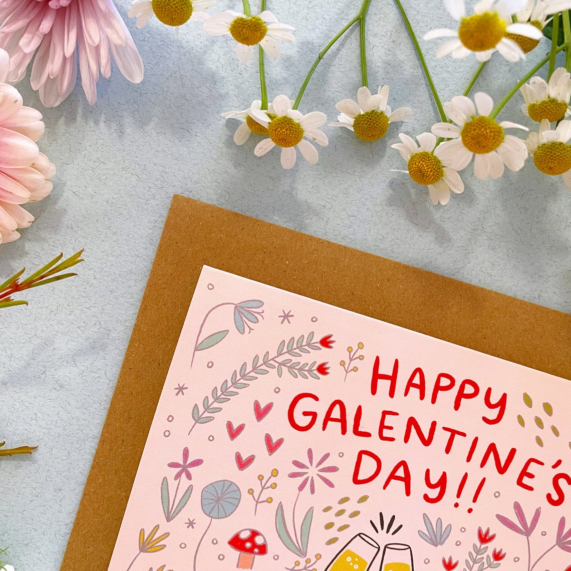 Galentine's Day Greeting Card - A2 4.25"x5.5" - Galentines Palentines ...