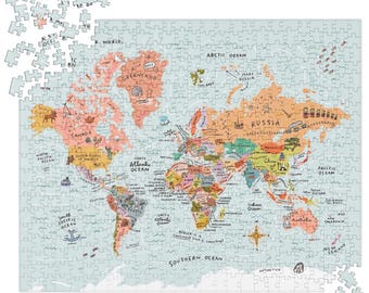 World Map Brown on Black Background 1000 Piece Jigsaw Puzzle Mdf(wood ...