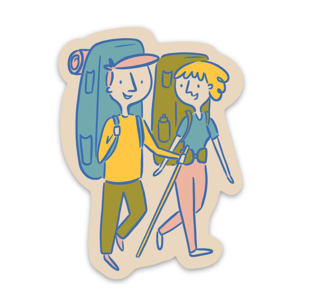 Hikers Sticker - 3" - Hiking Adventure Couple Cute Laptop Water Bottle ...