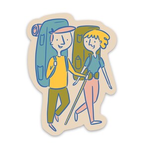 Hikers Sticker - 3" - Hiking Adventure Couple Cute Laptop Water Bottle ...