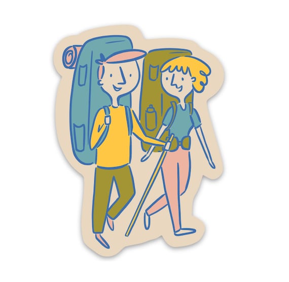 Hikers Sticker 3 Hiking Adventure Couple Cute Laptop | Etsy